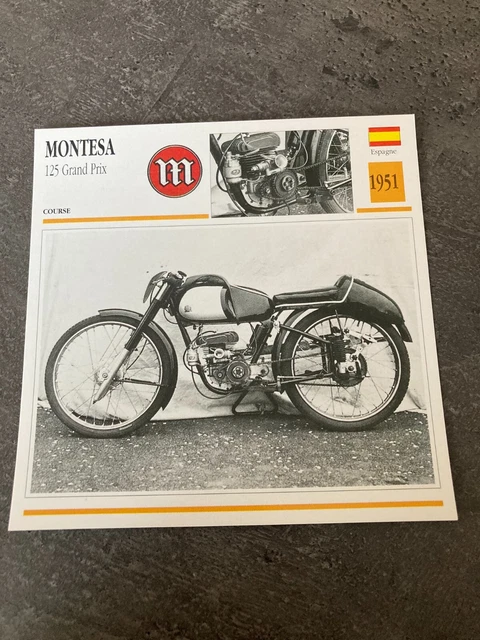 CARTE FICHE MOTO collection ATLAS MONTESA 125 GRAND PRIX EUR 2,50 ...