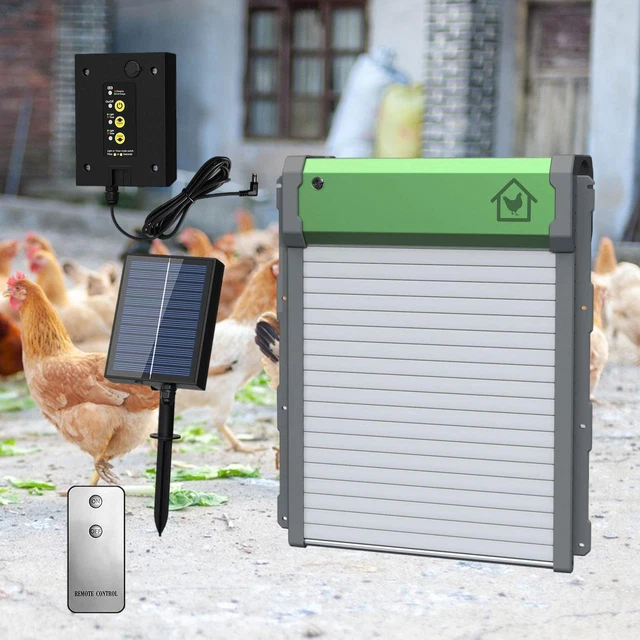 AUTOMATIC CHICKEN BARN Door Solar Powered Own Control Panel Intelligent ...