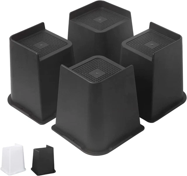 BED RISERS 4 Pack 6 Inch Heavy Duty Furniture Risers Table Leg ...
