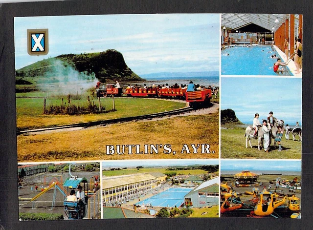 D0621 UK BUTLINS Ayr Holiday Camp Miniature Railway PU1985 postcard EUR ...