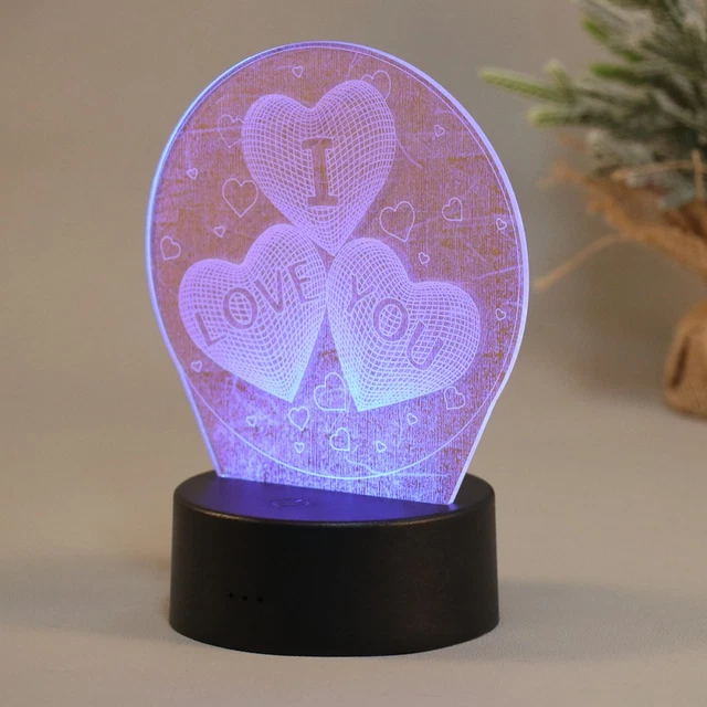 3D SHAPES LAMP Multicolor LED Lights Touch USB Night Light Table £8.95 ...