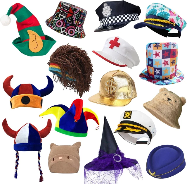 12 ASSORTED FUNNY Hats Dress up Costume Hats Crazy Party Hat Photo ...