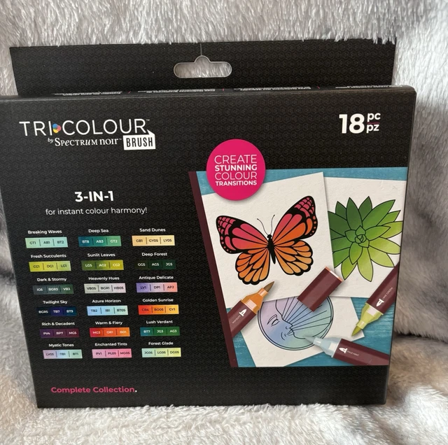 SPECTRUM NOIR TRI-COLOUR 3in1 BLENDABLE MARKERS: COMPLETE COLLECTION 18 ...