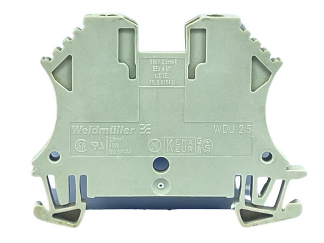 WEIDMUELLER WDU 2.5 1020000000 Din Rail Mount Terminal Block 30AWG 2 ...
