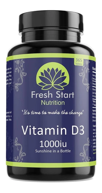 FRESH START NUTRITION Max Strength Vitamin D3 1000Iu 365 Tablets £9.99 ...