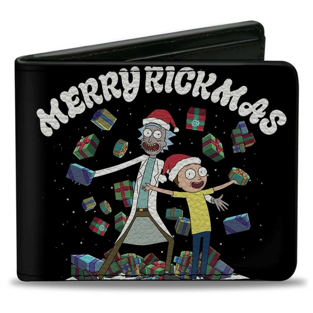 BI-FOLD WALLET RICK and Morty Holiday MERRY RICKMAS Pose + HAPPY HUMAN ...