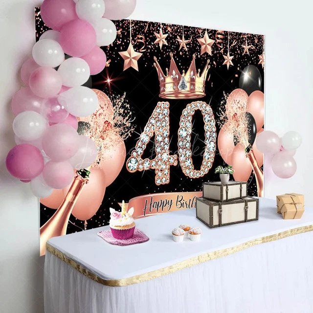 LOFARIS ROSEGOLD QUEUE Happy Birthday Crown Balloon Backdrop $37.90 ...