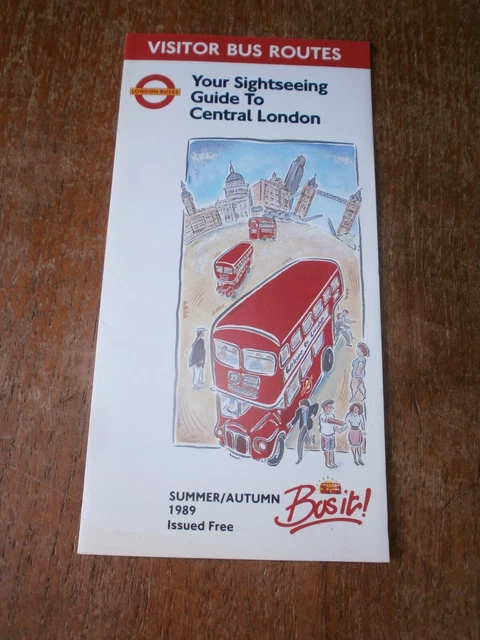 LONDON TRANSPORT VISITOR Bus Routes Map Summer/Autumn 1989 £1.50 ...