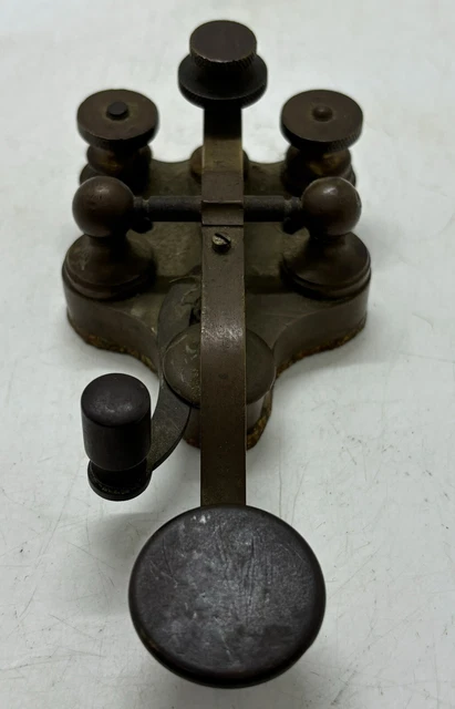 VINTAGE 1800’S MORSE Code Telegraph Machine Old Brass Communication Key ...