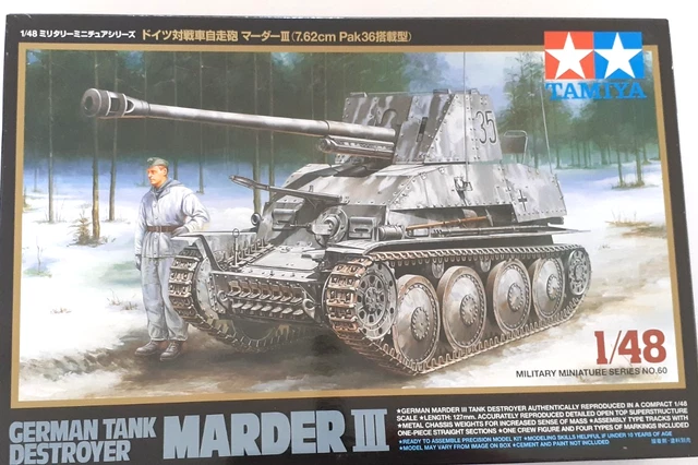 TAMIYA 32560 1/48 GERMAN TANK DESTROYER MARDER Ⅲ Sealed Kit Rare ...