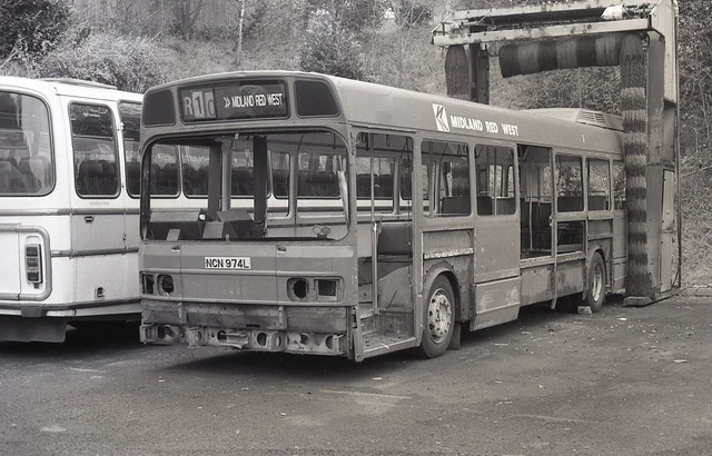 B&W NEGATIVE, NORTHERN General, Leyland National, NCN974L, Midland Red ...