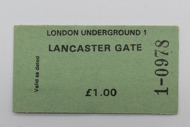 LONDON UNDERGROUND RAILWAY Ticket 0978 Lancaster Gate EUR 4,29 ...
