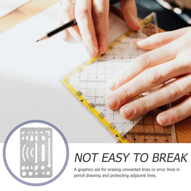 3 PCS STAINLESS Steel Drawing Drafting Erasing Shield Template Craft ...