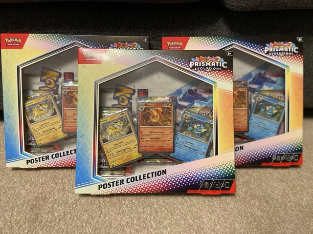POKÉMON TCG PRISMATIC Evolutions Poster Collection - Sealed x3 £75.99 ...
