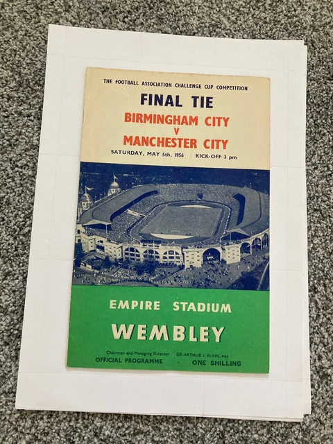 BIRMINGHAM V MAN City 1956 FA Cup Final Programme. £15.00 - PicClick UK