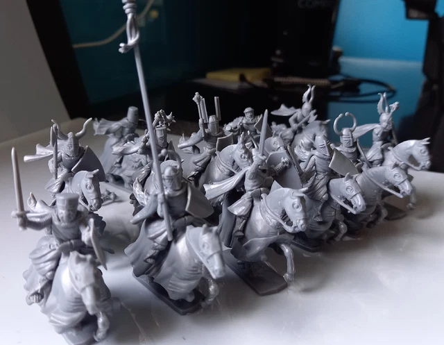 DEUS VULT 28MM Teutonic Templar Cavalry x12 Fireforge Games Bretonnia ...