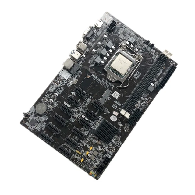 MINING B75 CPU Motherboard Set 12 PCI-E Slots DDR3 Memory LGA 1155 USB3 ...