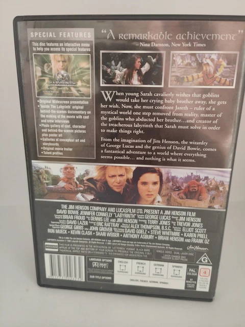 LABYRINTH DVD (1986 David Bowie, Jennifer Connelly - Classic Family ...