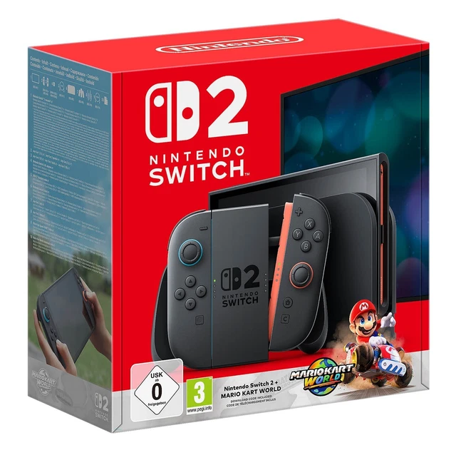 NEW NINTENDO SWITCH 2 Console + Mario Kart World UK Video Game Bundle ...