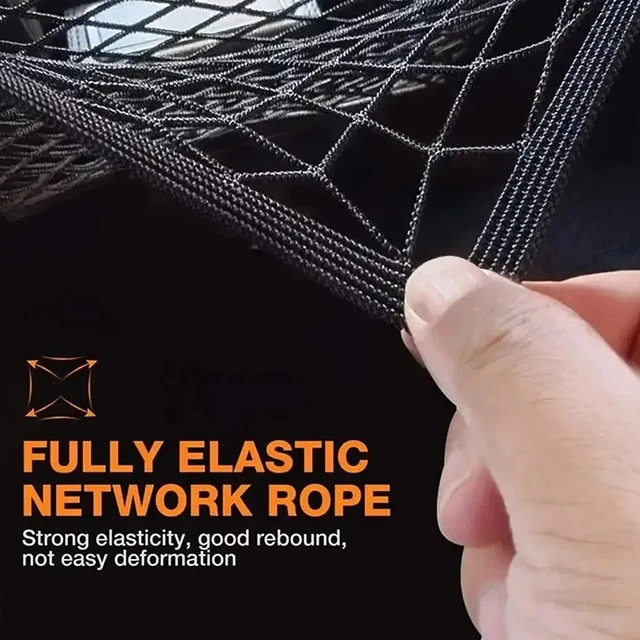 2-LAYER CAR STORAGE Net Bag Between Seats Car Divider Elastic Mesh Bag ...