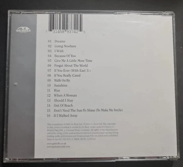 Gabrielle Dreams Can Come True Greatest Hits Volume 1 Cd 2001 Eur 380 Picclick Fr