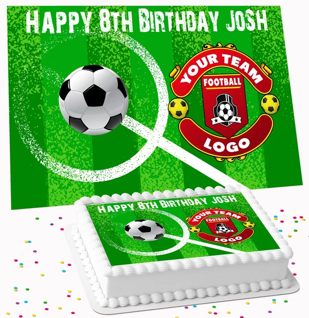 FOOTBALL LOGO BIRTHDAY Party Personalised Icing Edible Costco Cake ...