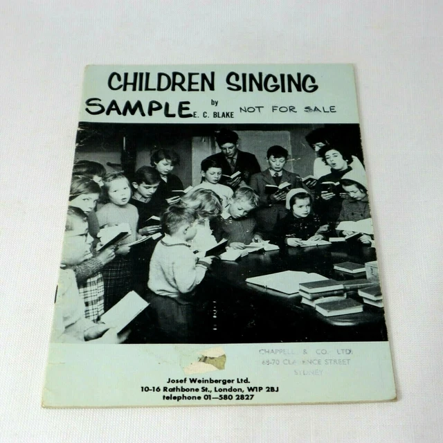 CHILDREN SINGING SAMPLE by EC BLAKE Sheet Music 8 Song Book printed ...