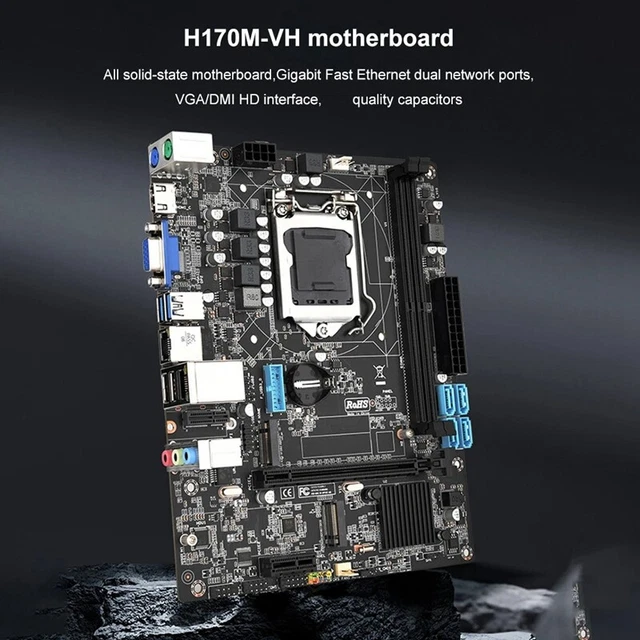 LGA-1151 MAINBOARD PCI Express H170 M- Computer Motherboard M.2 NVME ...