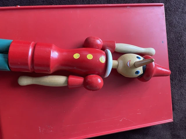 VINTAGE ARTICULATED WOODEN Pinocchio Doll Figure Traditional Italian ...