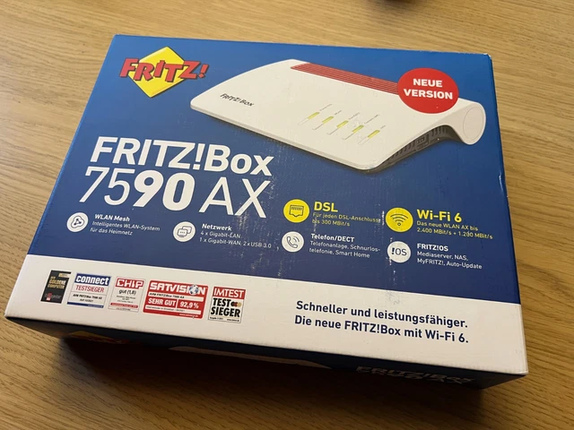 AVM FRITZ!BOX 7590 AX V2 WiFi 6 WLAN Router / Dual-Band App (20002998) EUR 202,00 - PicClick DE