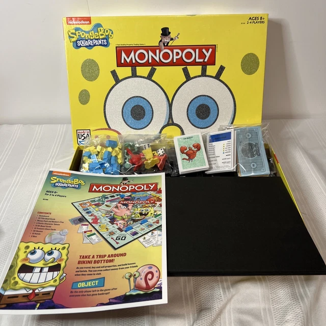 NICKELODEON SPONGEBOB SQUAREPANTS Monopoly Board Game 100% Complete ...