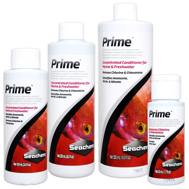 SEACHEM PRIME DECHLORINATOR Ammonia Nitrite Nitrate Remover Aquarium ...