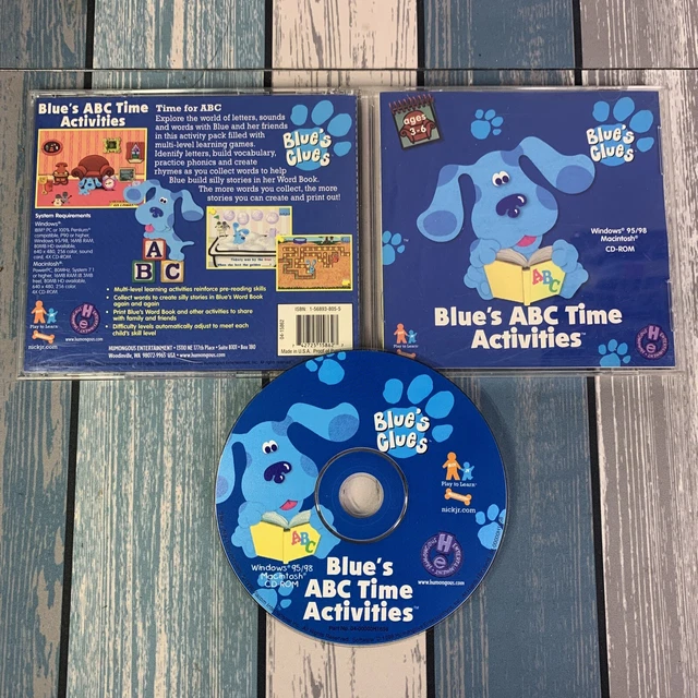 BLUES CLUES ABC Time Activities Vintage 1998 PC CD centre d'activités 3 ...