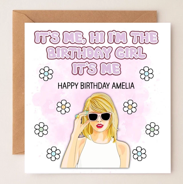PERSONALISED TAYLOR SWIFT Birthday Card | Swifty | Birth-Tay | Eras ...