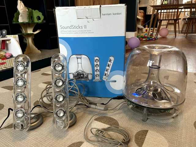 HARMAN KARDON SOUNDSTICKS II for TV PC Laptop iPod Mac Mp3 Speaker Good ...