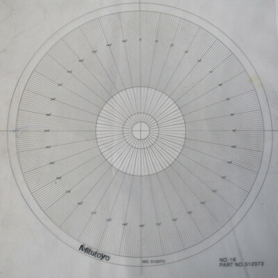 OPTICAL COMPARATOR CHART For Profile Projector Overlay Chart Mitutoyo ...