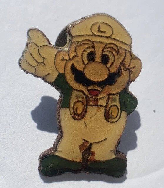 VINTAGE PIN 1988 Nintendo Luigi Mario Bros Enamel Gaming Retro ...