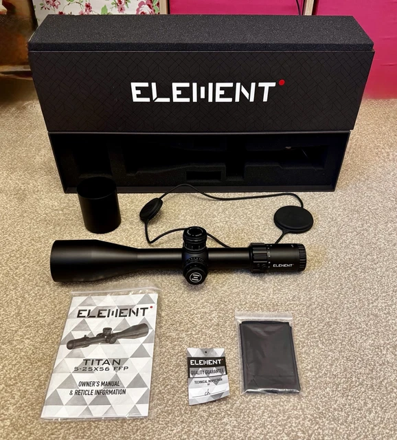 ELEMENT OPTICS TITAN 5-25x56 FFP Illuminated APR-2D 0.1MRAD Rifle Scope ...