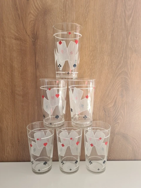 6 ALTE GLÄSER Skat Poker Spielkarten 50er 60er Jahre Vintage Aus ITALIEN EUR 19,99 - PicClick DE