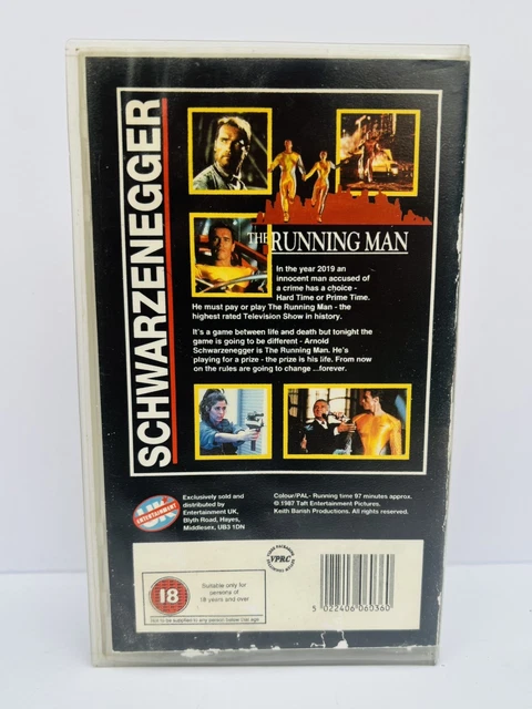 THE RUNNING MAN VHS - Arnold Schwarzenegger Action Movie Video Tape £6. ...