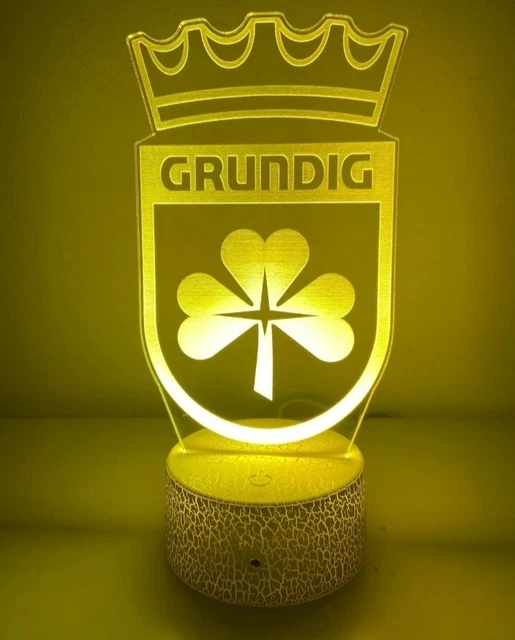 GRUNDIG LED LIGHT Logo lampada Amplificatore HI- FI high end no Sansui ...
