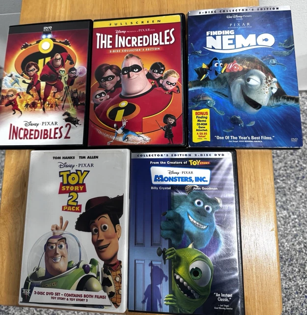 DISNEY DVD LOT 5 The Incredibles 1 & 2 Finding Nemo Toy Story 1 & 2 Monsters Inc £21.80 ...