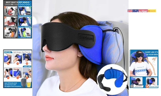 COMPACT NECK SUPPORT Pillow and Sleep Mask Combo - For Restful Travel ...