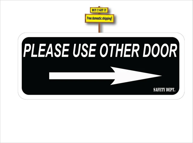 PLEASE USE OTHER Door With Right Arrow Decal Sticker 2.5" x 6.25" EUR 3 ...