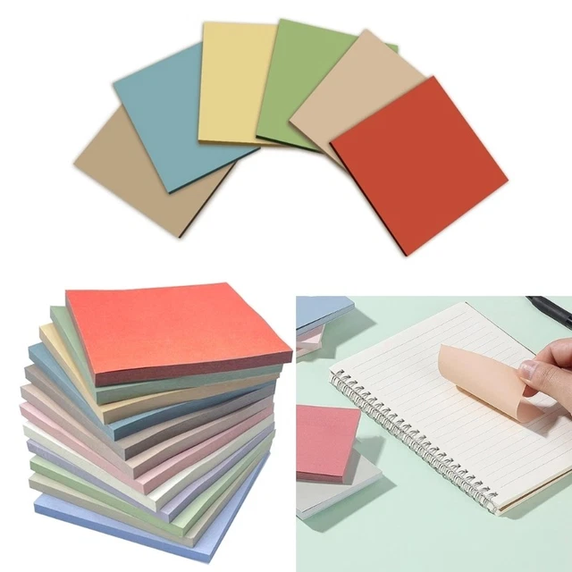 COLORED NOTE PAPER 3x3In Pocket Writing Pad Self-ashesive Note Paper ...