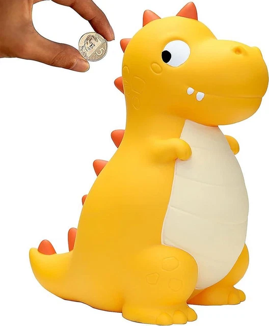 DINOSAUR PIGGY BANK Large Plastic Piggy Bank Indestructible Money Box ...