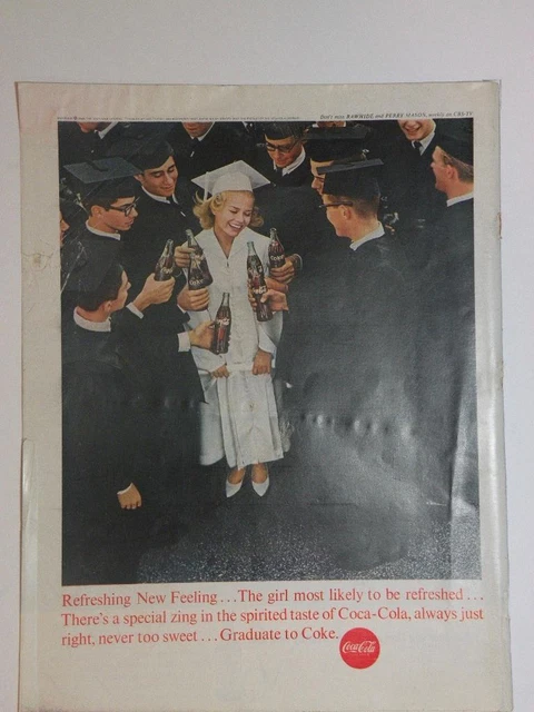 MAGAZINE AD* - 1963 - Coca Cola / Coke - Graduation EUR 7,36 - PicClick FR