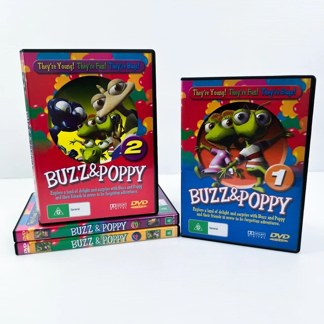 BUZZ & POPPY Series 1 - 4 Complete (DVD 2003) Animated TV Season 1 2 3 ...