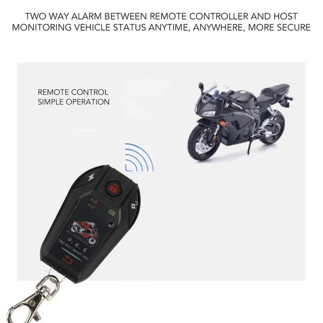 NEW MOTORCYCLE 2 Way Alarm System Anti-Hijacking Remote Engine Start ...