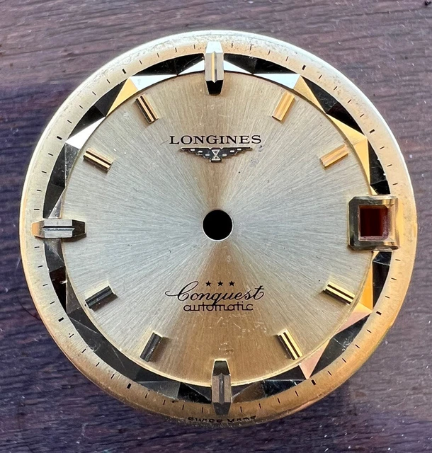 LONGINES CONQUEST AUTOMATIC Cal. 291 Quadrante Originale In Oro 18 K ...